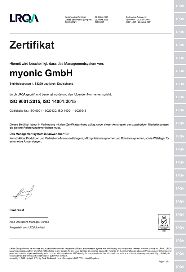 General principles of miniature ball bearings - myonic GmbH